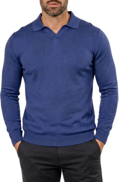 MACEOO Polo Sweater - Blue