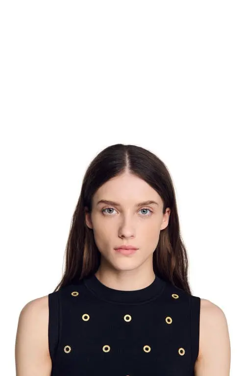 Sandro Studded Knit Top