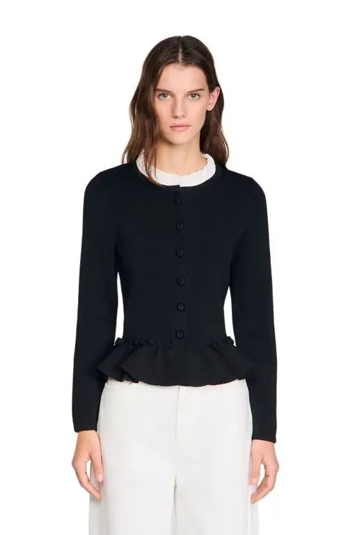 Sandro Victorian Collar Cardigan