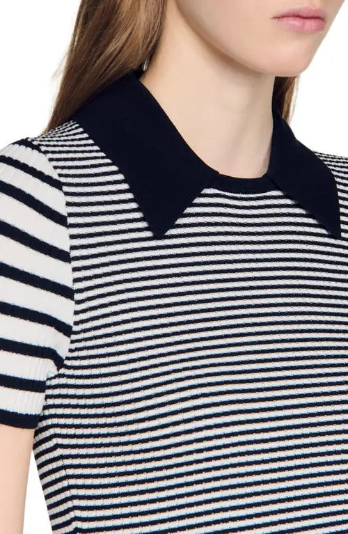 Sandro Striped Polo-style Sweater