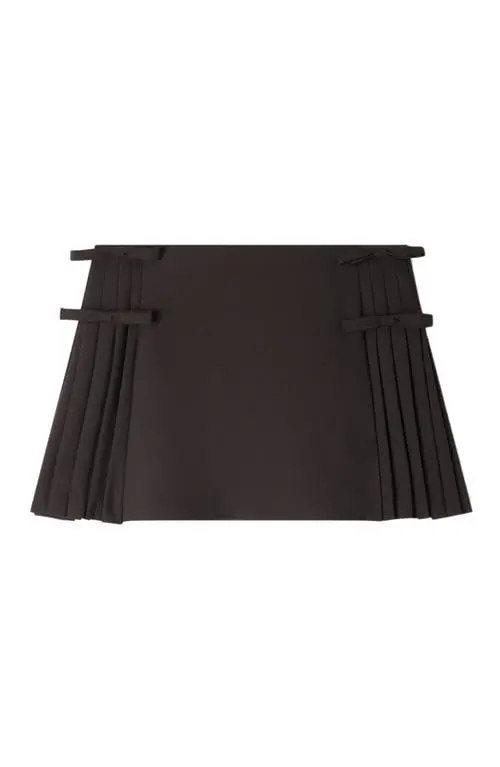 Sandro Short Pleated Wool Skirt