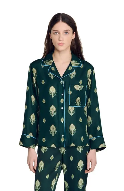 Sandro Paisley Print Pyjama Shirt