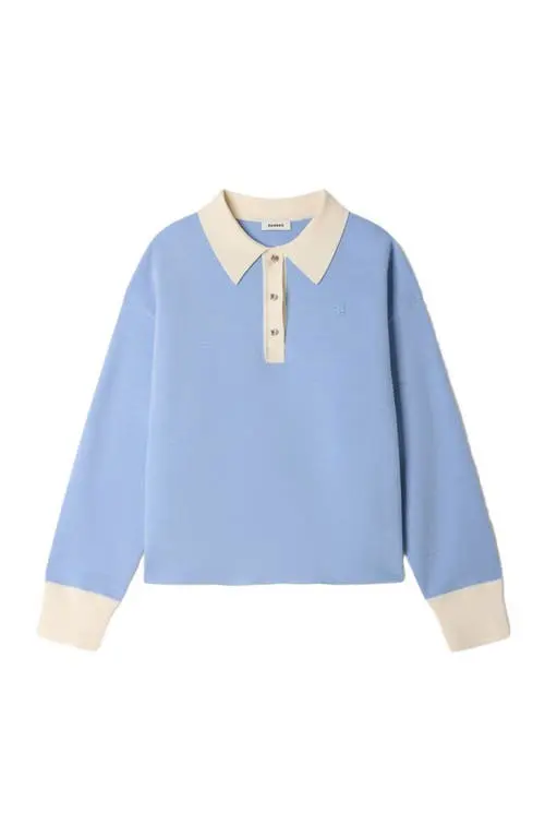 Sandro Two-tone Wool Polo Sweater