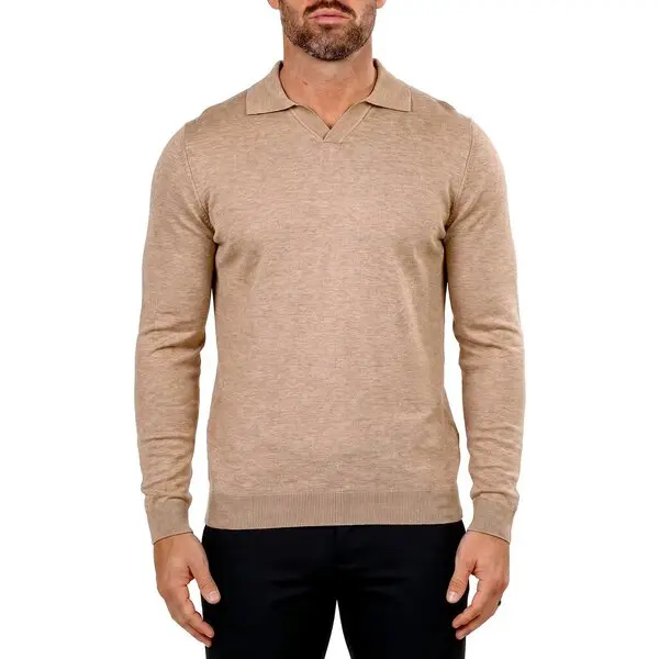 MACEOO Polo Sweater - Beige