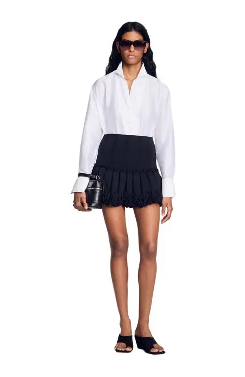 Sandro Oversized Silk Satin Shirt
