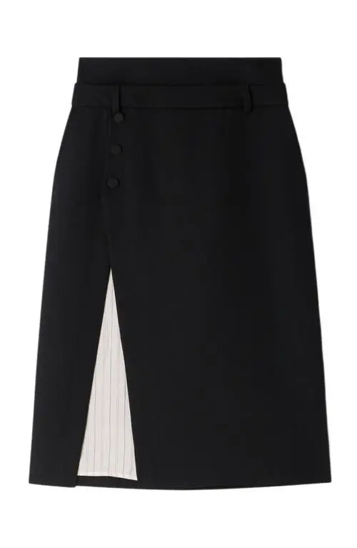 Sandro Mid-length Slit Wool Skirt