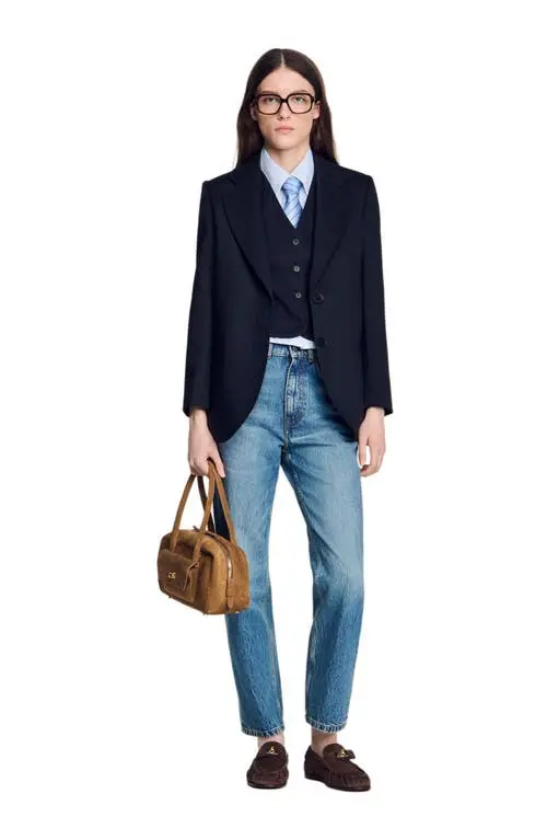 Sandro Ezmehralda Suede Bag