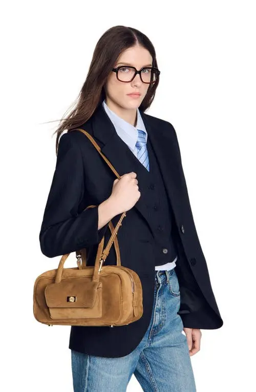 Sandro Ezmehralda Suede Bag