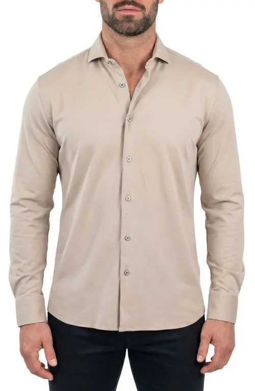 MACEOO Einstein Long Sleeve Stretch Dress Shirt