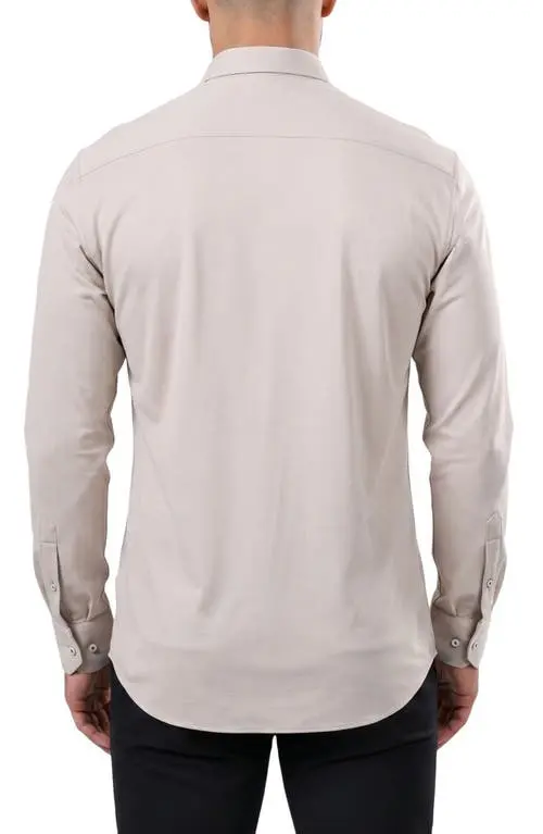 MACEOO Einstein Long Sleeve Stretch Dress Shirt
