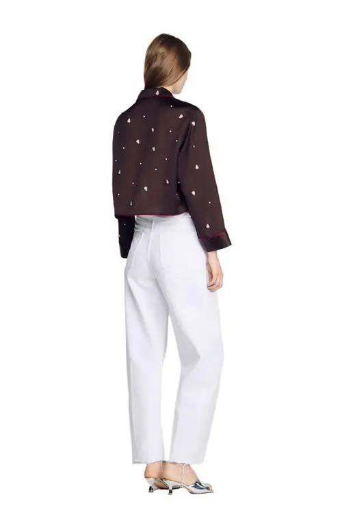 Sandro Embellished Pyjama-style Shirt