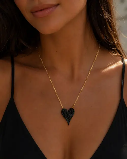 GEMMA AZZURRO Elongated Heart Necklace