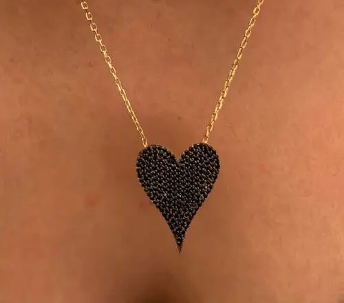 GEMMA AZZURRO Elongated Heart Necklace