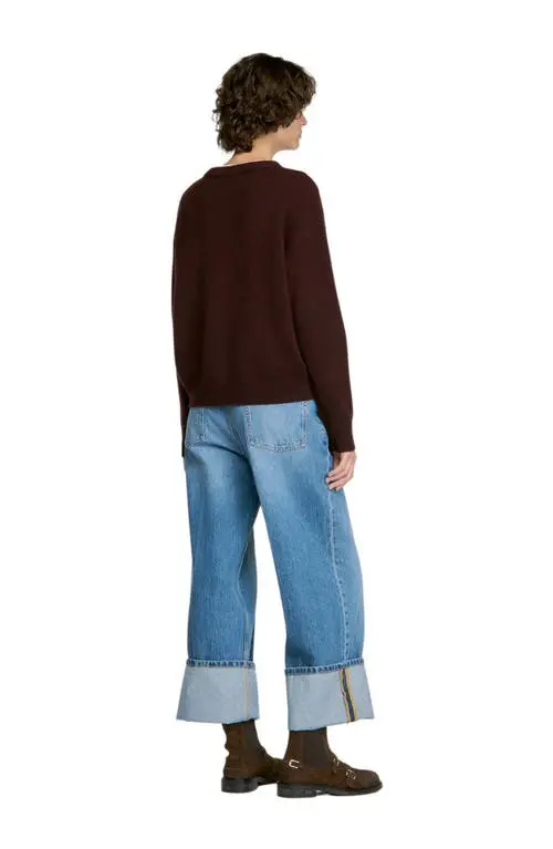 Sandro 2-in-1 Wool And Cashmere Sweater - Bordeaux