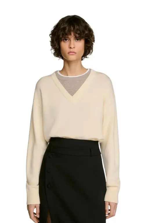 Sandro 2-in-1 Wool And Cashmere Sweater