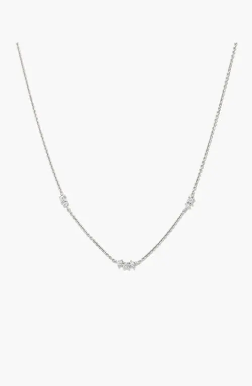 Mejuri Floating Lab Grown Sapphire Necklace - Silver