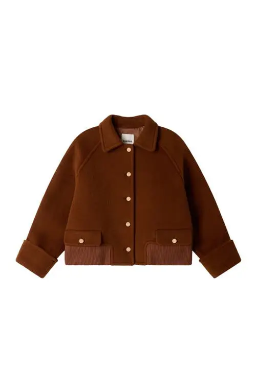 Sandro Short Wool Coat With Flap Pockets