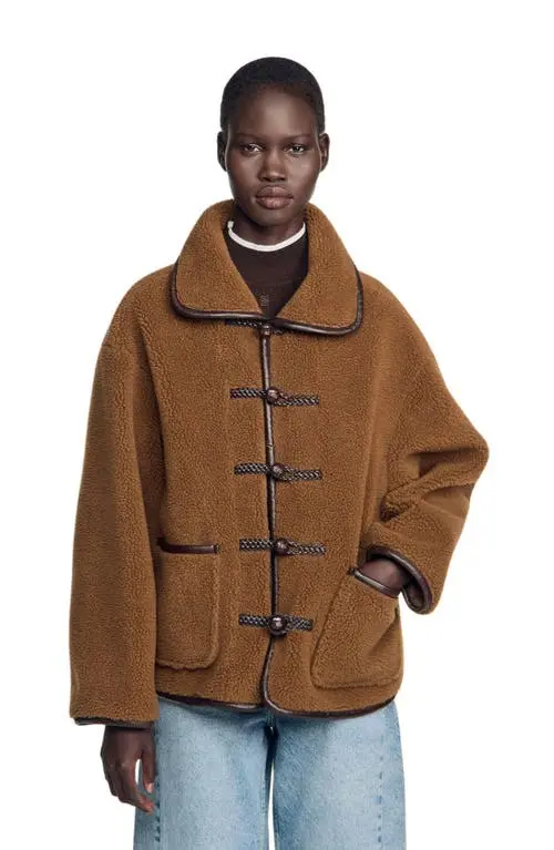 Sandro Short Faux Fur Coat