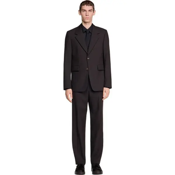 Sandro Virgin Wool Suit Jacket - Chocolate