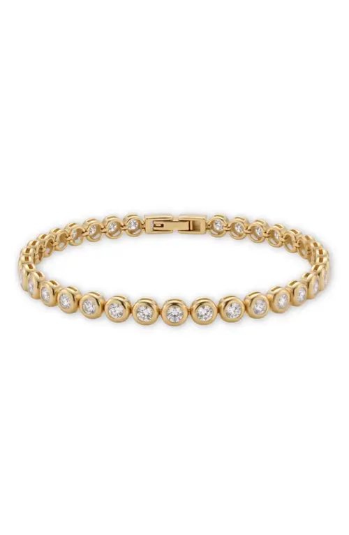 CUFFED BY NANO Bezel Set Cubic Zirconia Tennis Bracelet In Stainless Steel