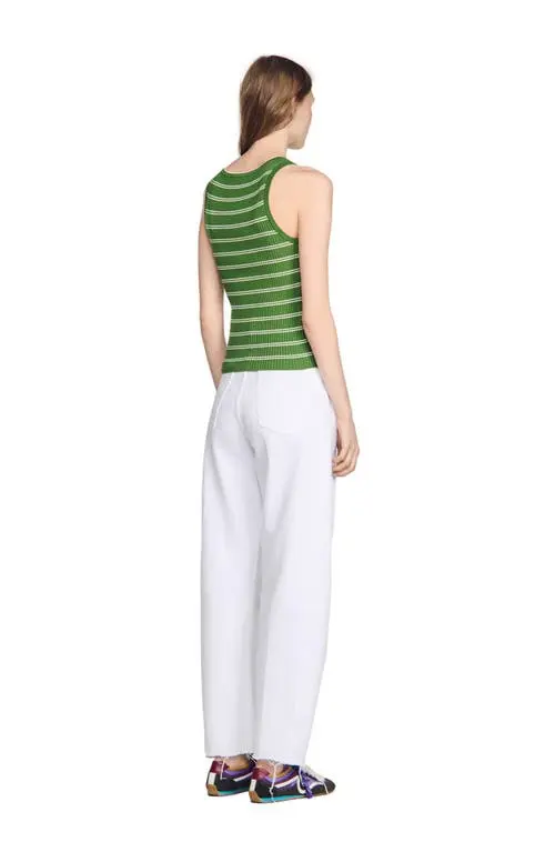 Sandro Striped Vest Top With Tassels