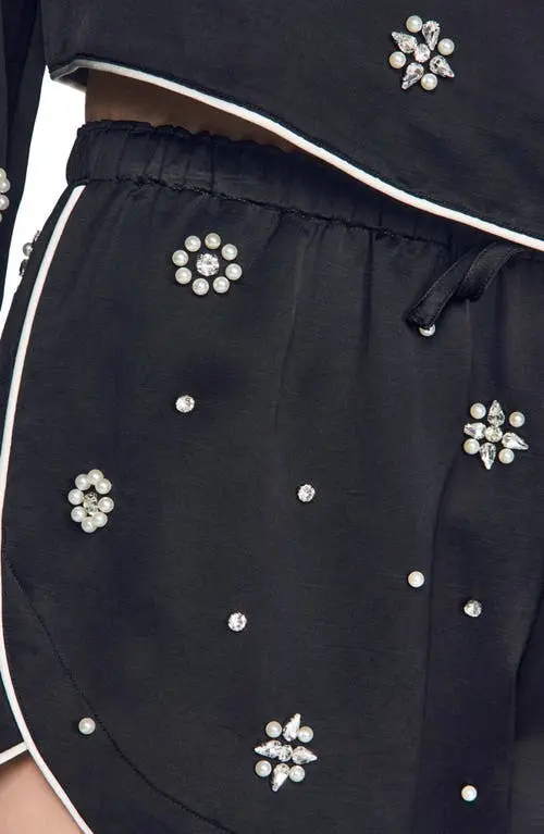 Sandro Beaded And Rhinestone Shorts