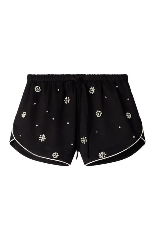 Sandro Beaded And Rhinestone Shorts