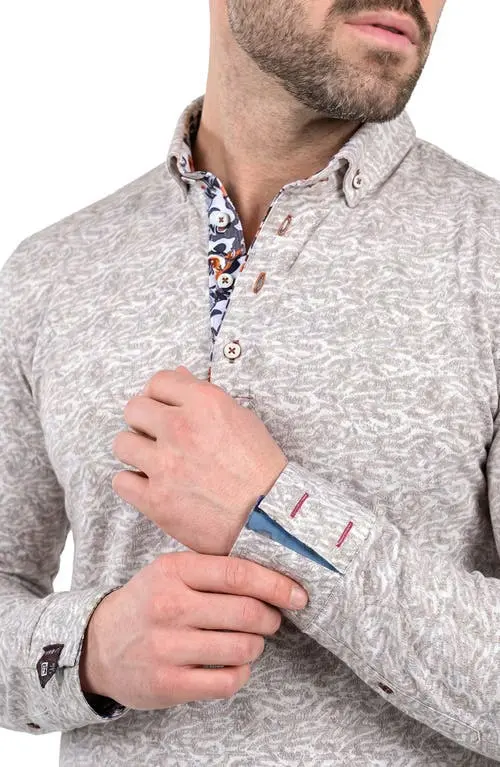 MACEOO Anima Long Sleeve Print Polo