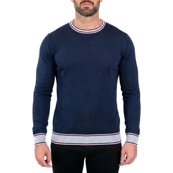 MACEOO Merino Wool Crewneck Sweater - Blue