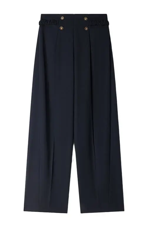Sandro Buttoned Wide-leg Wool Trousers