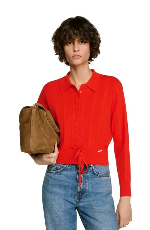 Sandro Le Grand Bazaar Suede Bag