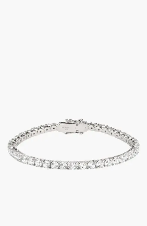 Mejuri Lab Grown Sapphire Tennis Bracelet - Sterling Silver