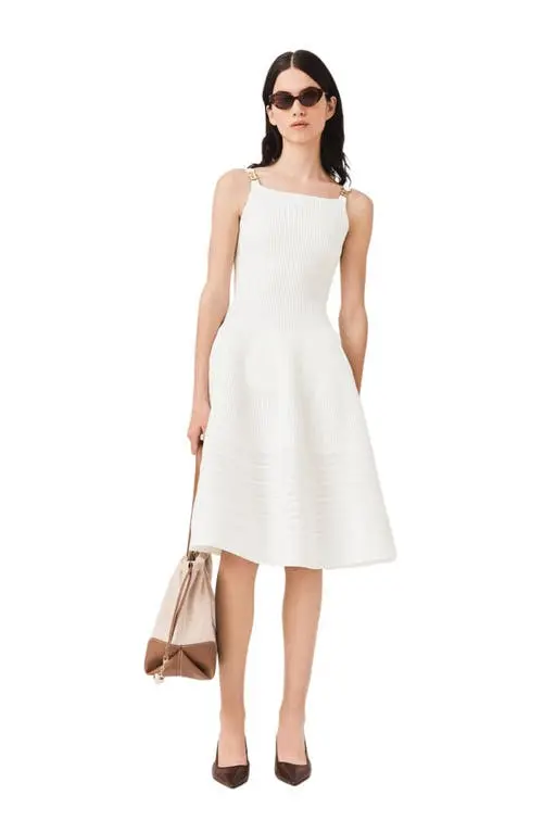 Maje Knit Maxi Dress - White