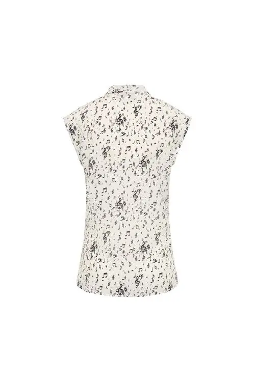 MAISON COMMON Printed Silk Top