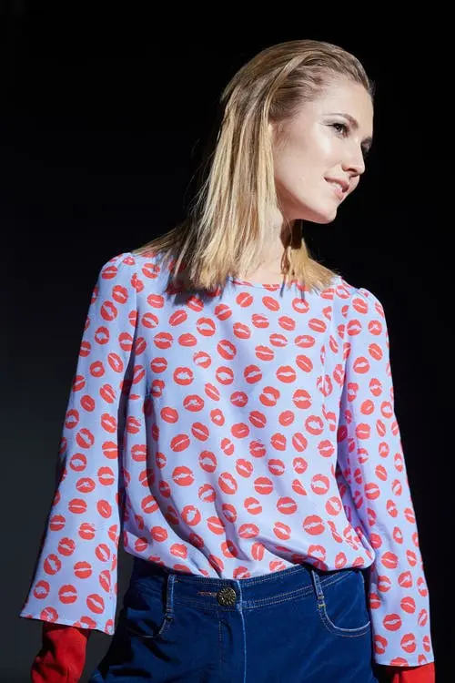 MAISON COMMON Printed Silk Shirt