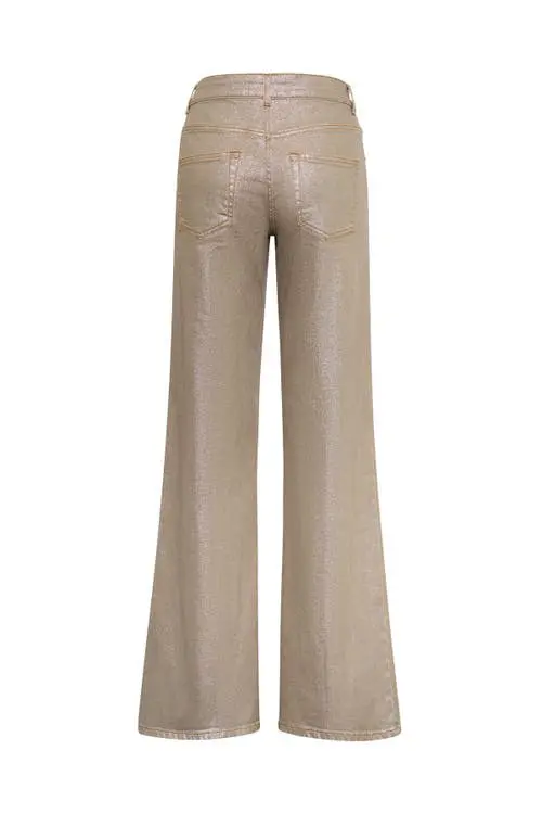 MAISON COMMON Shiny Silver Finish Bootleg Jeans