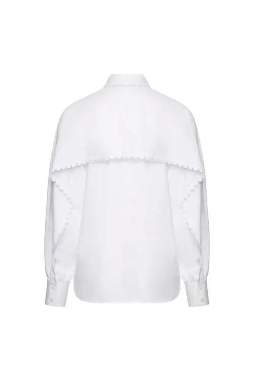 MAISON COMMON Cotton Poplin Blouse With Scalloped Trims