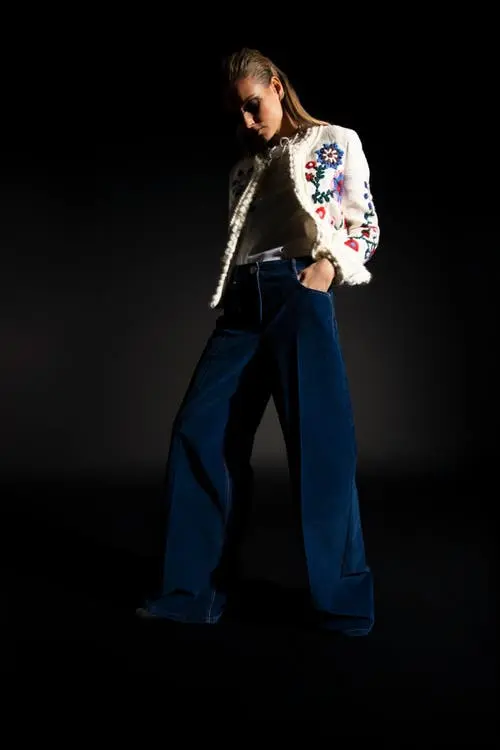 MAISON COMMON Wide Leg Velvet Jeans