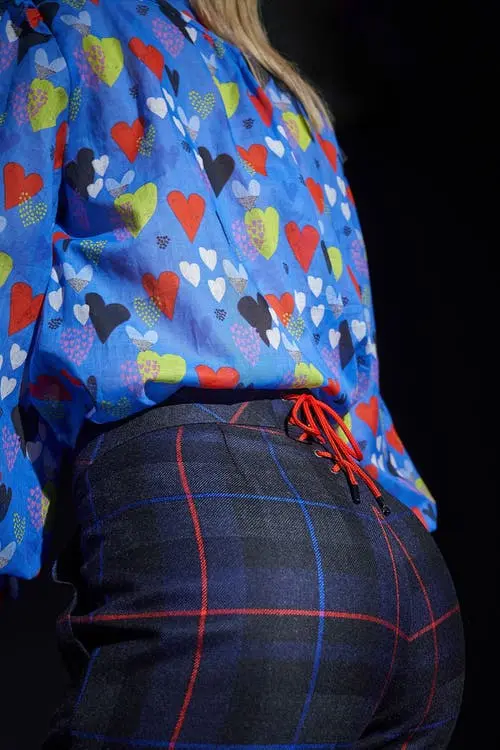 MAISON COMMON Tartan Wool Bootcut Trousers