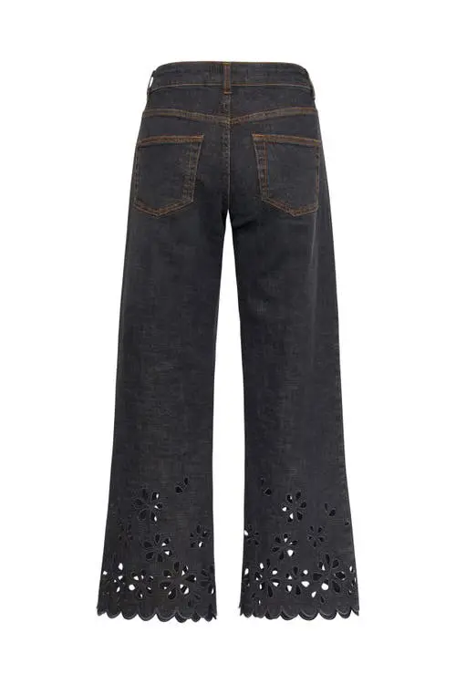MAISON COMMON Embroidered Cropped Jeans