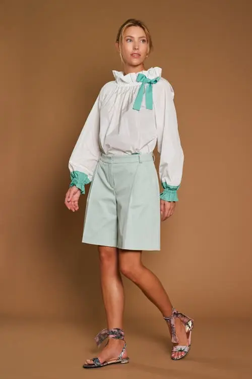 MAISON COMMON Wide Leg Sorts With Pockets - Mint