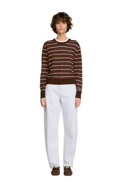 Sandro Striped Wool Sweater - Brown