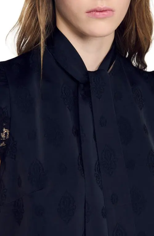 Sandro Paisley Jacquard Crop Top
