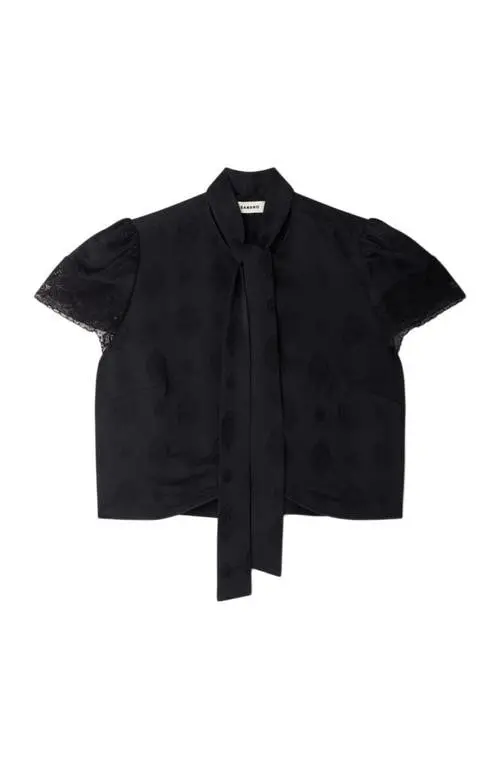 Sandro Paisley Jacquard Crop Top