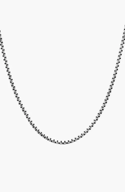 Mejuri Round Box Chain Necklace - Oxidized Sterling Silver