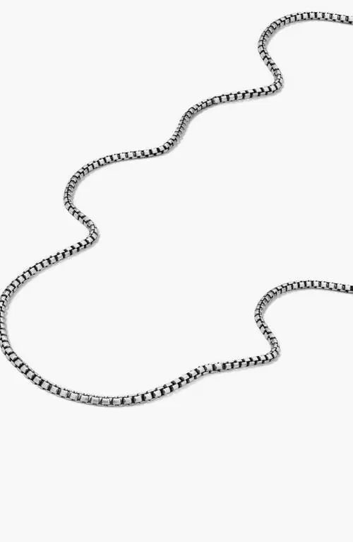 Mejuri Round Box Chain Necklace - Oxidized Sterling Silver