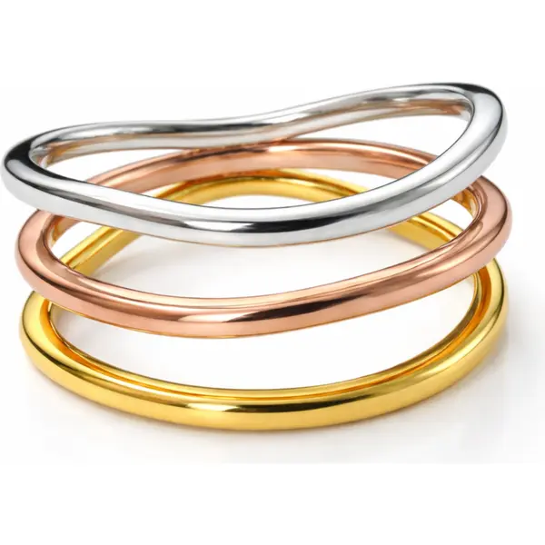 LUCY QUARTERMAINE Waterfall Tri Tone Ring - Sterling Silver