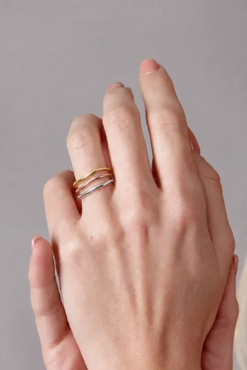 LUCY QUARTERMAINE Waterfall Tri Tone Ring