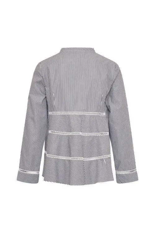 MAISON COMMON Striped Shirt With Eyelet Trim