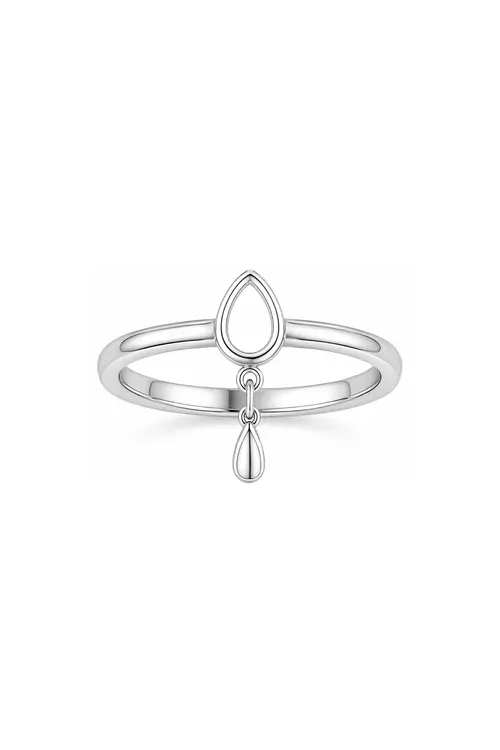 LUCY QUARTERMAINE Petal Drop Ring - Sterling Silver